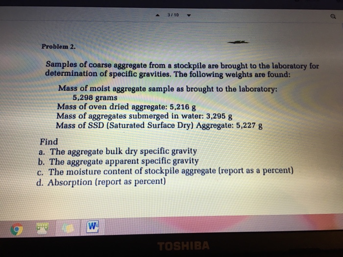 Solved 2110 Problem 1. Three samples offine aggregate have | Chegg.com
