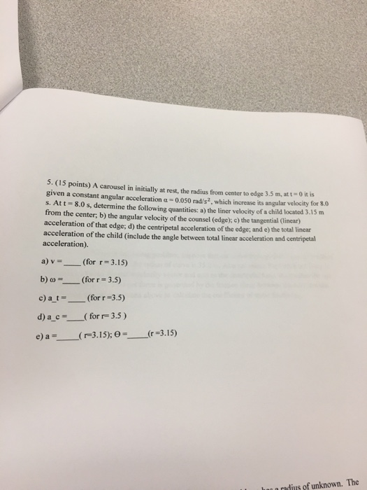 Solved A carousel in initially at rest, the radius from | Chegg.com