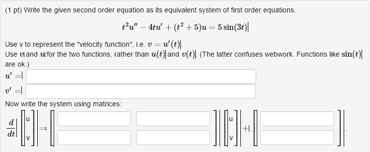 Solved Write the given second order equation as its | Chegg.com Solved Write the given second order equation as its | Chegg.com