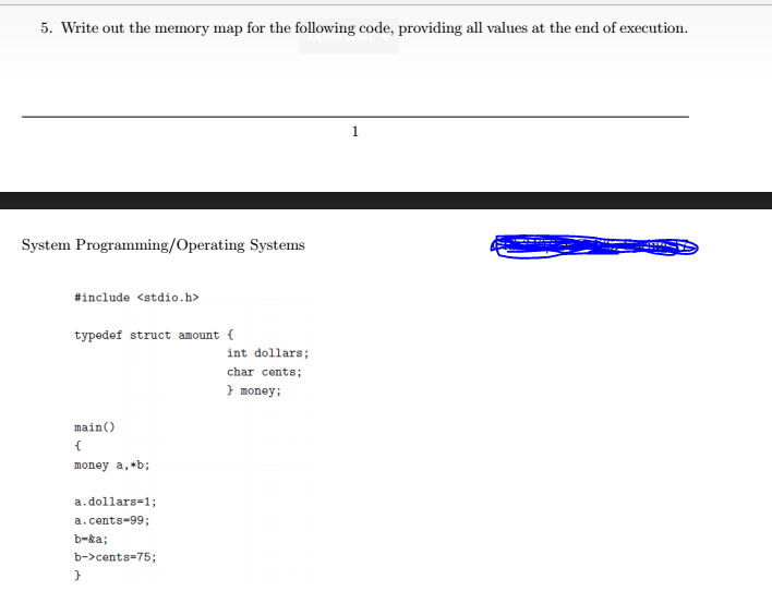 Solved Write Out The Memory Map For The Following Code