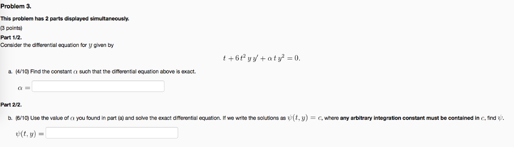Solved This problem has 2 parts displayed simultaneously. | Chegg.com