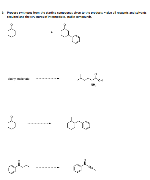 Solved Propose a synthesis for the compounds below. Give all | Chegg.com