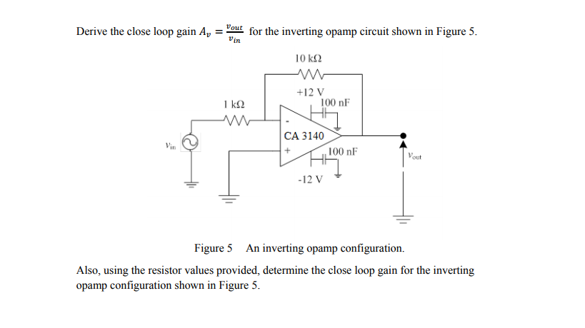 Solved Derive the close loopgain A for the inverting opamp | Chegg.com