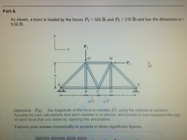 Solved use method of sections to solve for each members of | Chegg.com