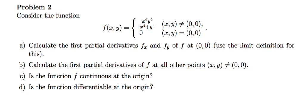 Solved Problem 2.) Consider the function f(x, y) = ( x 2y | Chegg.com