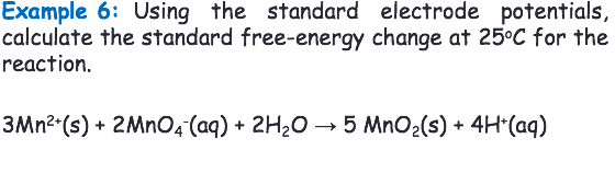 Solved Example 6: Using the standard electrode potentials, | Chegg.com