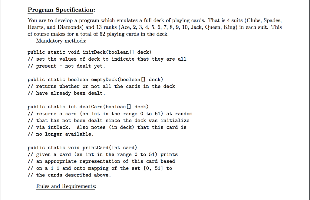 Solved Program Specification: You are to develop a program | Chegg.com