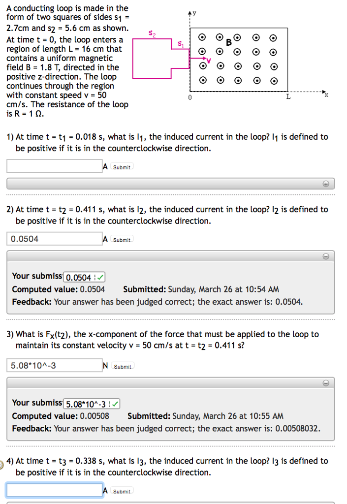 Solved A conducting loop is made in the form of two squares | Chegg.com
