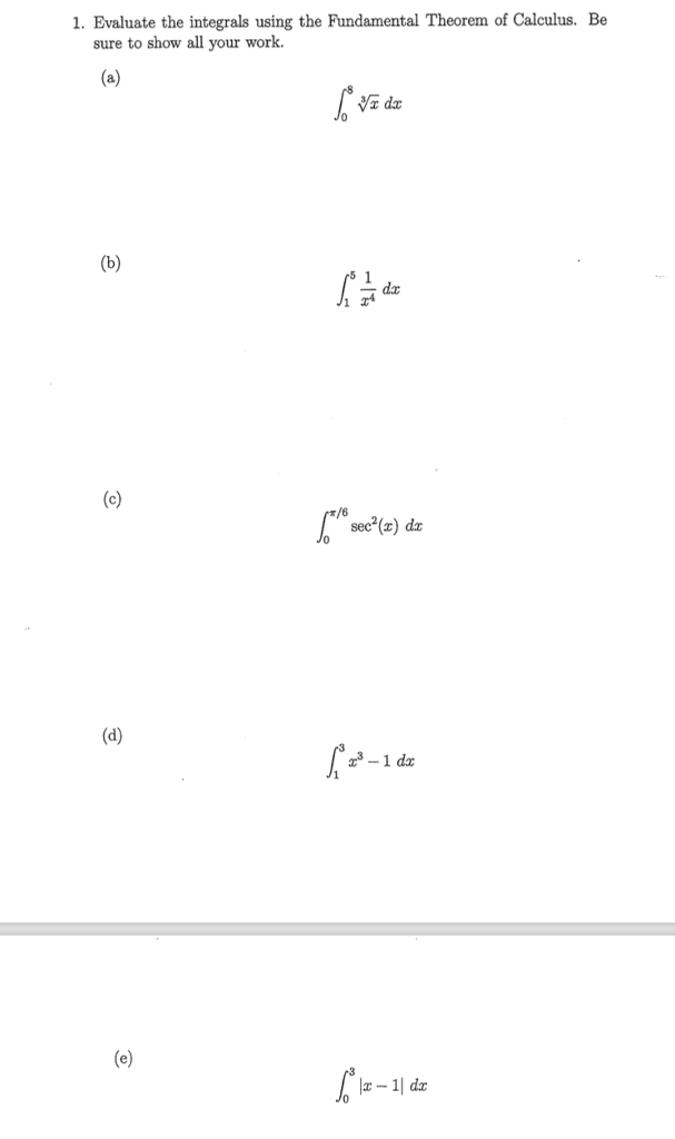 Solved Evaluate the integrals using the Fundamental Theorem | Chegg.com