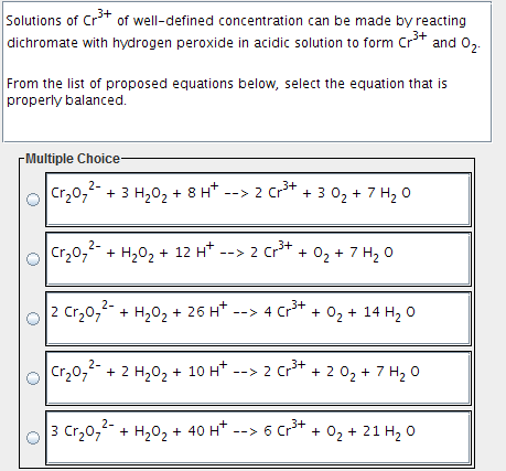 Solved Solutions of Cr3+ of well-defined concentration can | Chegg.com