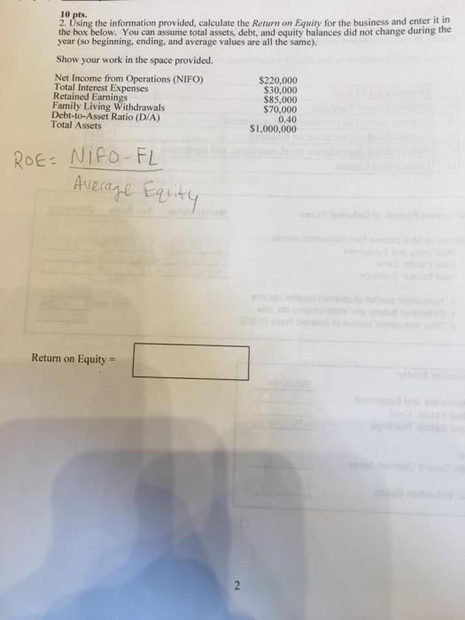 Solved Using the information provided, calculate the Return | Chegg.com