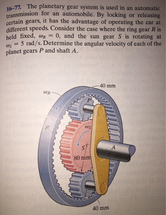 Solved The planetary gear system is used in an automatic | Chegg.com