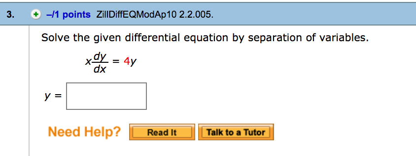 Solved Solve the given differential equation by separation | Chegg.com