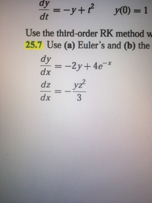 Solved Use (a) Euler's and (b) the fourth- order RK method | Chegg.com