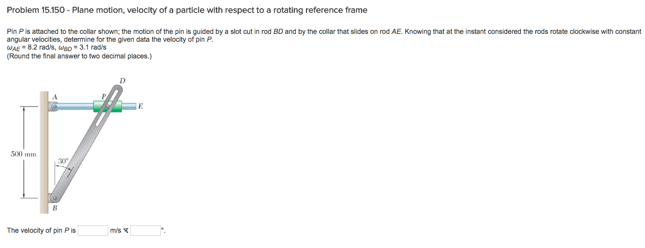 Solved Plane motion, velocity of a particle with respect to | Chegg.com