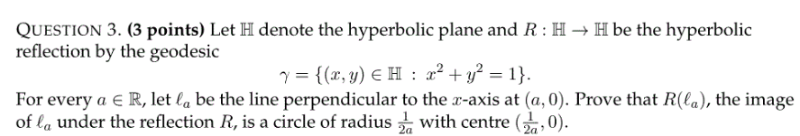 Solved QUESTION 3, (3 points) Let H denote the hyperbolic | Chegg.com
