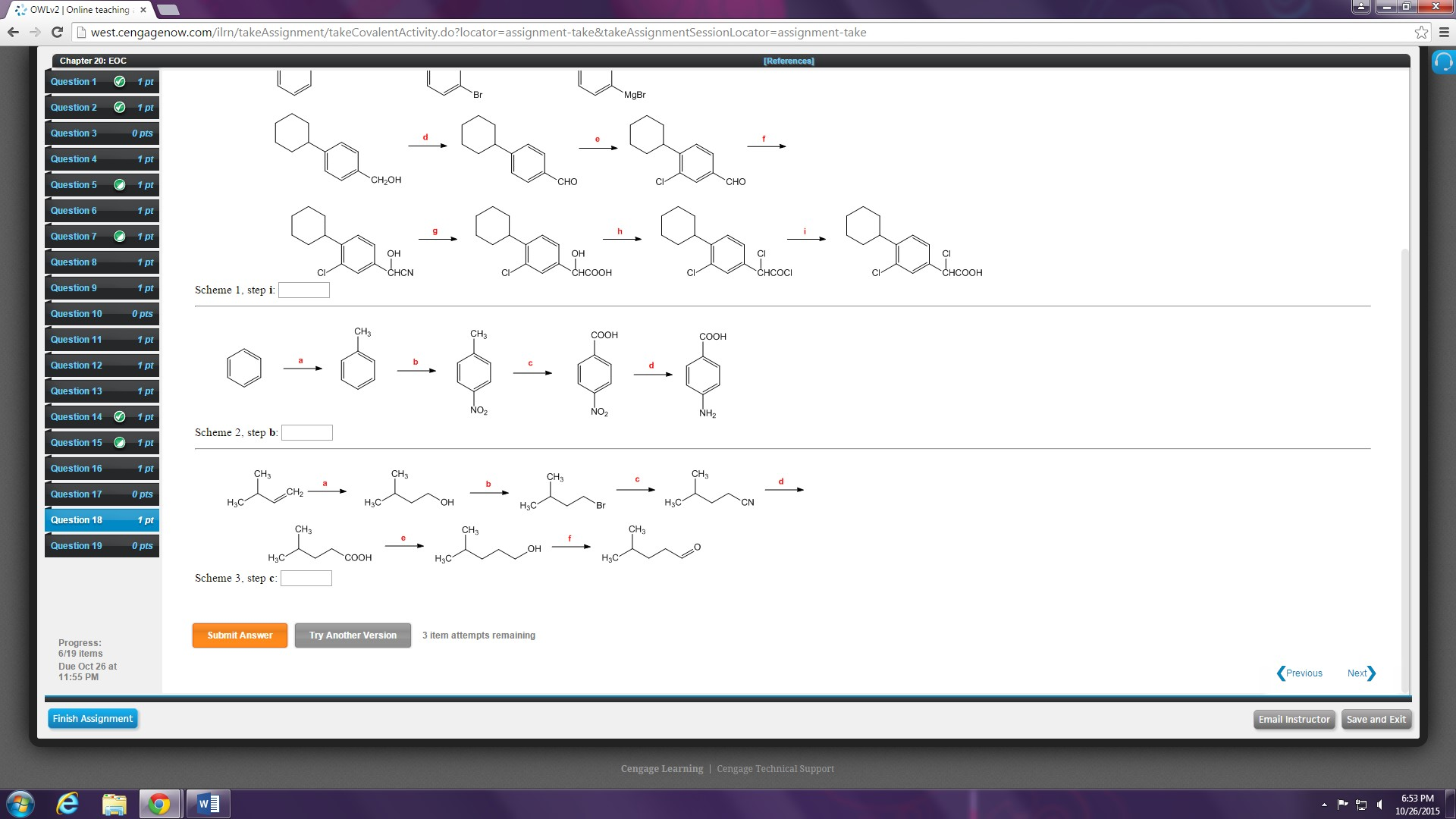 Solved For each of the reaction schemes depicted below, | Chegg.com