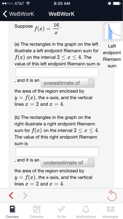 Solved 8:35 AM ooo AT&T WeBWork WeBWorK Suppose f(r) 16 (a) | Chegg.com