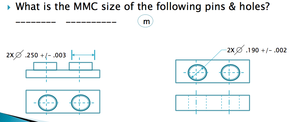 Solved What is the MMC size of the following pins & holes? m | Chegg.com