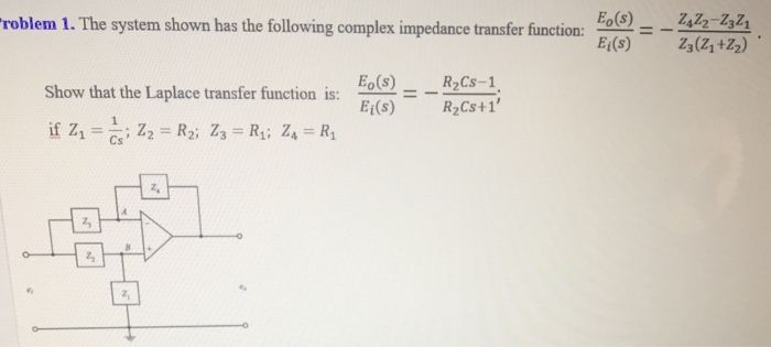 Solved The system shown has the following complex impedance | Chegg.com