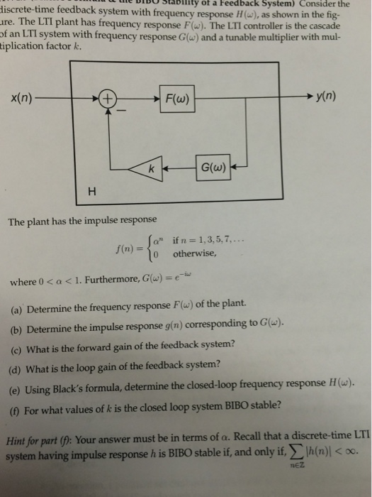 Black's formula and the BIBO stability of a feedback | Chegg.com