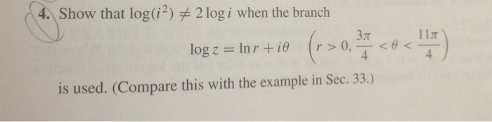 Solved Show that log(i^2) notequalto log I when the branch | Chegg.com