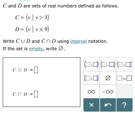 Solved C and D are sets of real numbers defined as follows. | Chegg.com