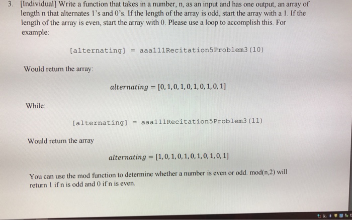 Solved Write a function that takes in a number, n. as an | Chegg.com