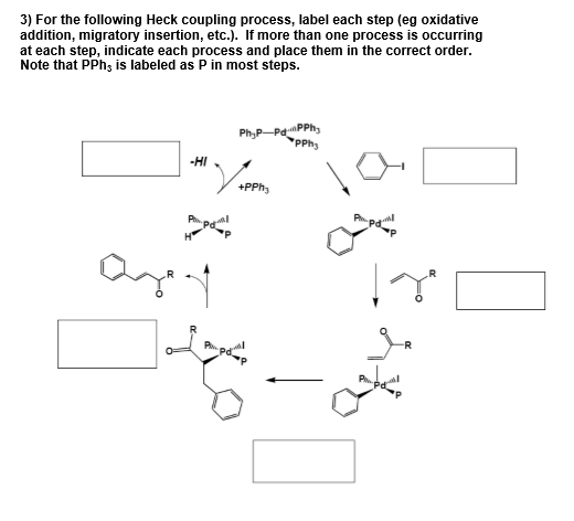 Solved For the following Heck coupling process, label each | Chegg.com