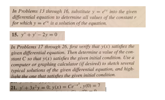 Solved In Problems 13 through 16, substitute y = e^rx into | Chegg.com