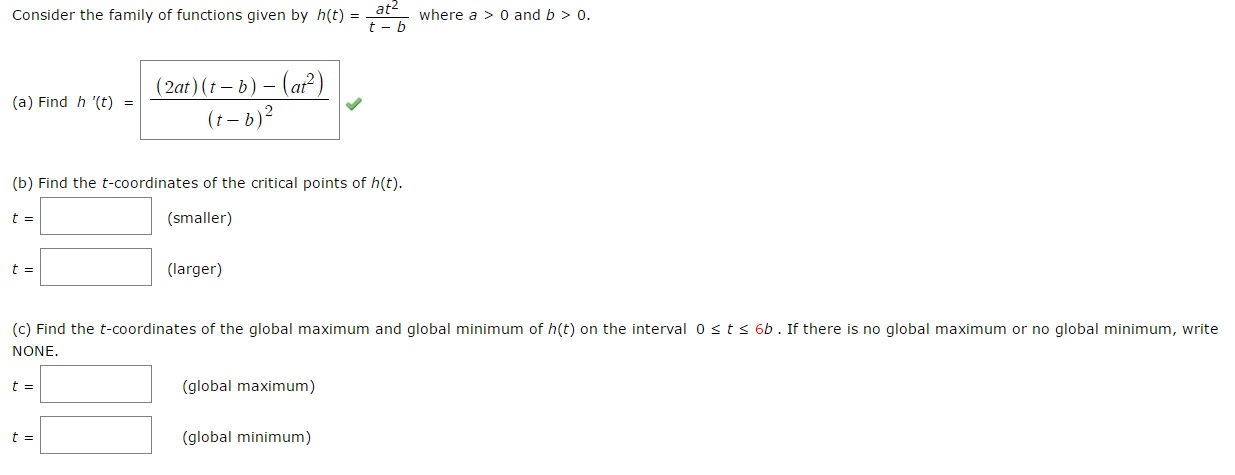 Solved Consider the family of functions given by h(t) = | Chegg.com