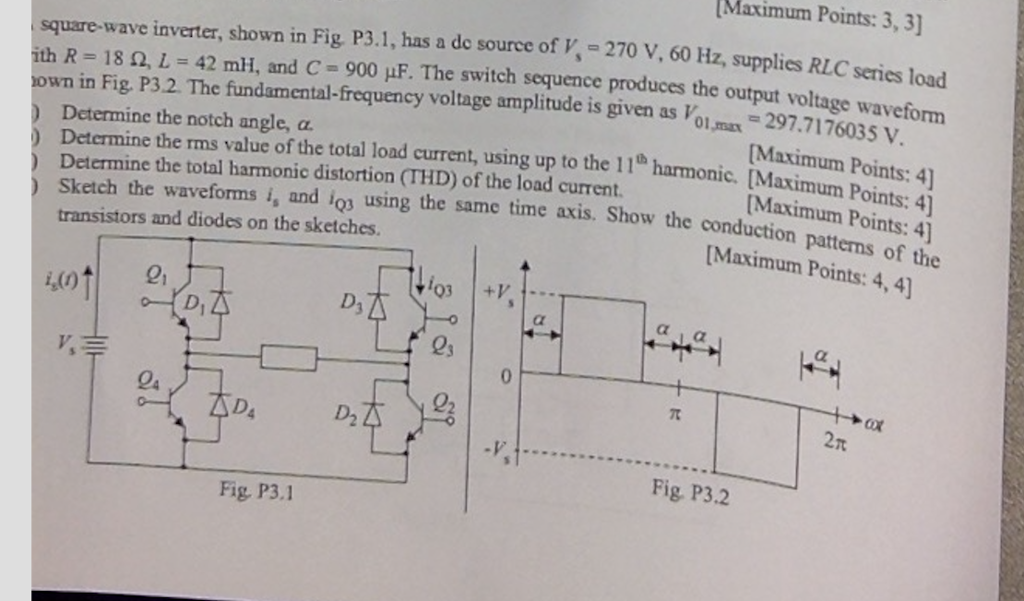 Solved Maximum Points: 3, 3] z, supplies RLC series load | Chegg.com