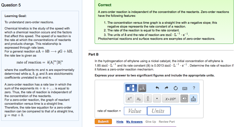 Solved To understand zero-order reactions. Chemical kinetics | Chegg.com