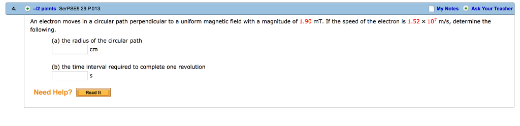 Solved An electron moves in a circular path perpendicular to | Chegg.com