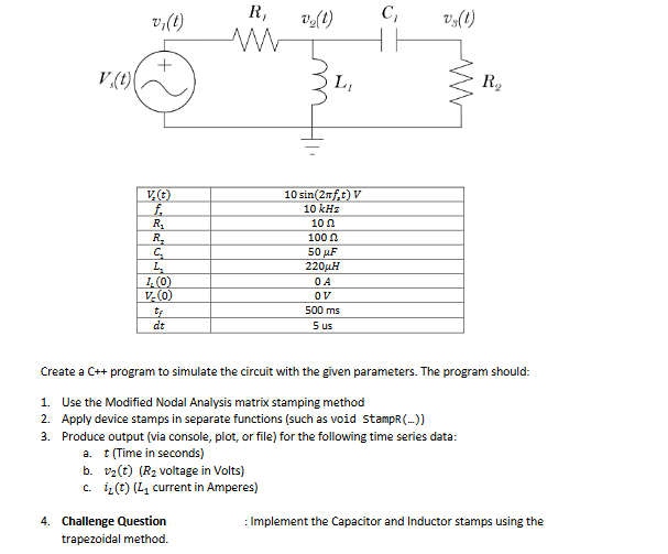 Create A C Program To Simulate The Circuit With