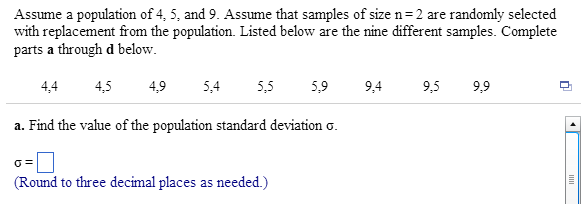 Solved d. Do the sample standard deviations target the value | Chegg.com