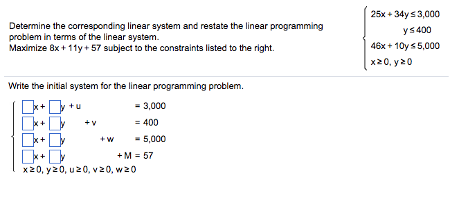 Solved Determine the corresponding linear system and restate | Chegg.com