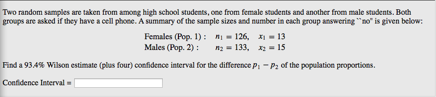 Solved Two random samples are taken from among high school | Chegg.com