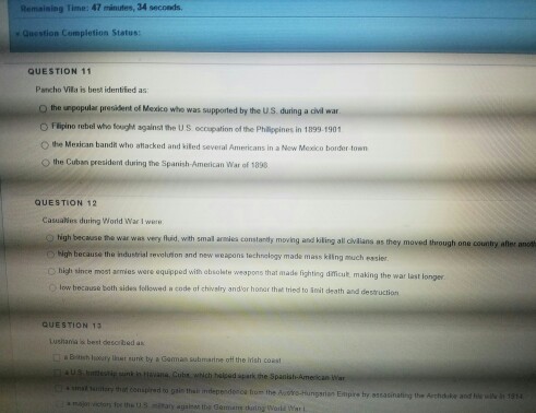 Solved Remaining Time: 4 Question Completion Status QUESTION | Chegg.com