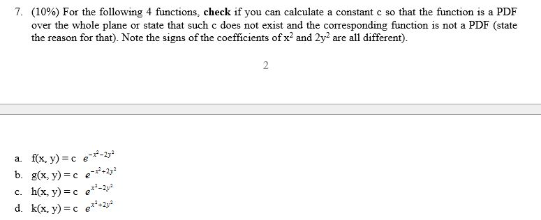 Solved For the following 4 functions, check if you can | Chegg.com