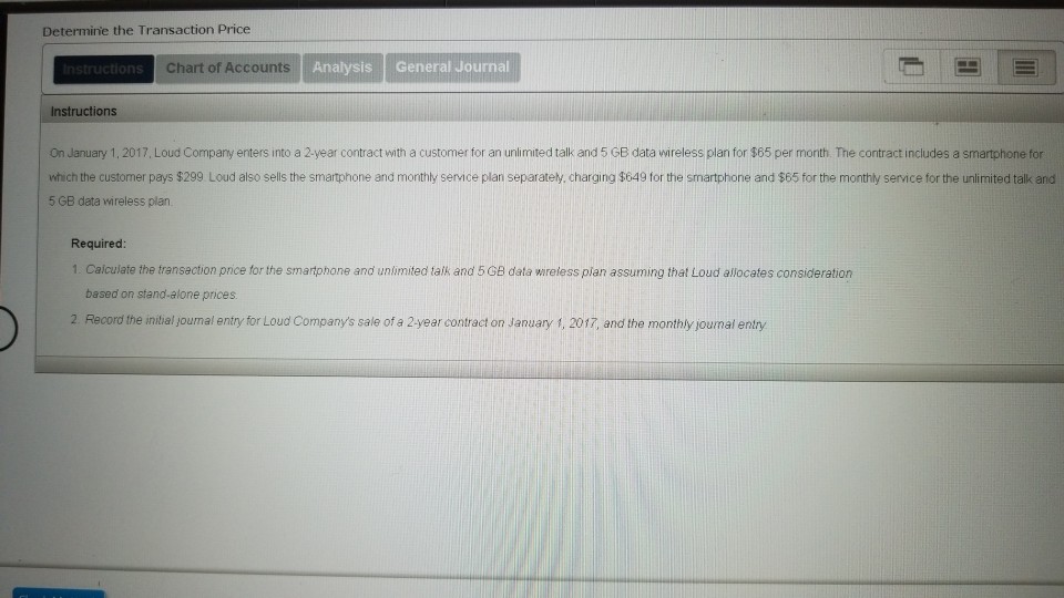 Solved Determine the Transaction Price Chart of Accounts | Chegg.com