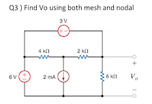 Solved Find V_o using both mesh and nodal | Chegg.com