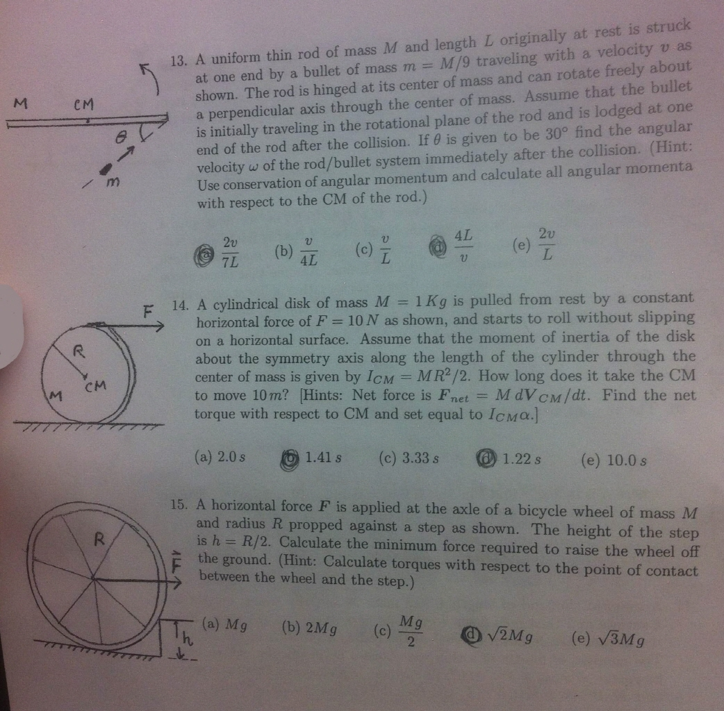 Solved i have the physics' review sheet for the final | Chegg.com