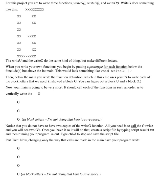 Solved For this project you are to write three functions, | Chegg.com
