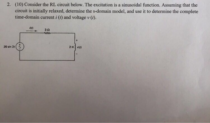 Solved Consider the RL circuit below. The excitation is a | Chegg.com