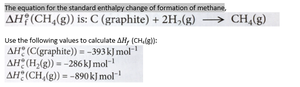 Solved The equation for the standard enthalpy change of | Chegg.com