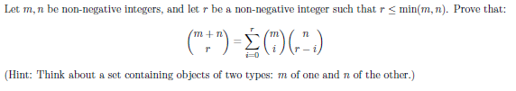 Solved Let m, n non-negative integers, and let r be a | Chegg.com Solved Let m, n non-negative integers, and let r be a | Chegg.com