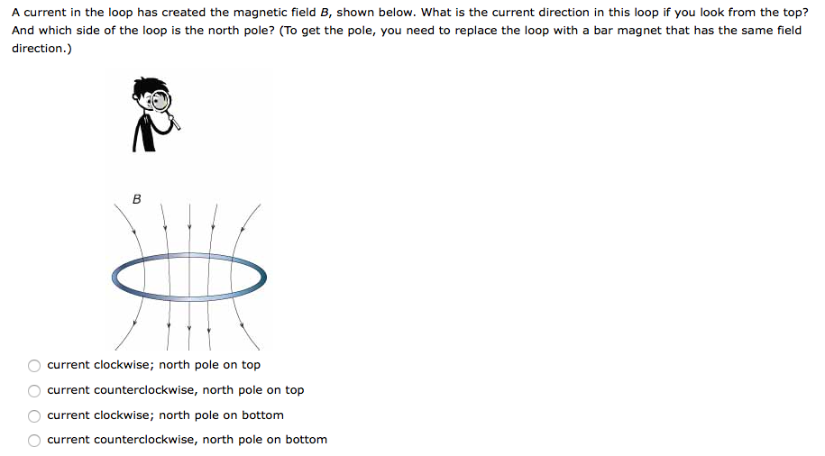 Solved A current in the loop has created the magnetic field | Chegg.com