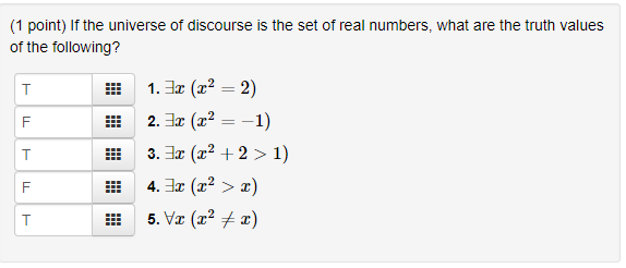 Solved If the universe of discourse is the set of real | Chegg.com