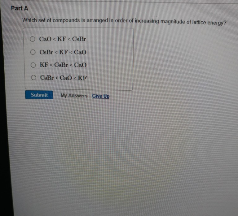 Solved Which set of compounds is arranged in order of | Chegg.com